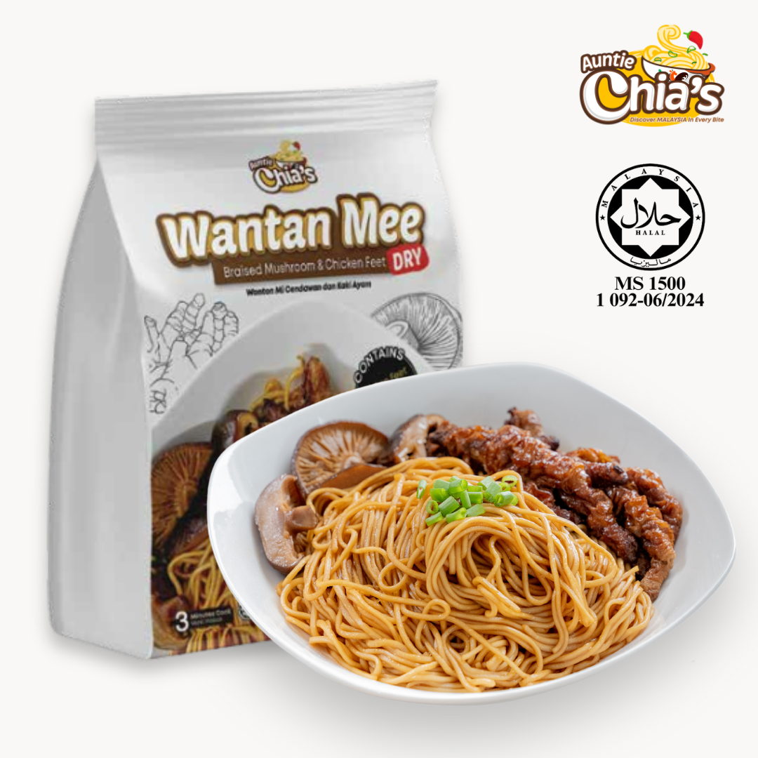 Braised Mushroom Chicken Feet Instant Wantan Mee – Auntie Chia's